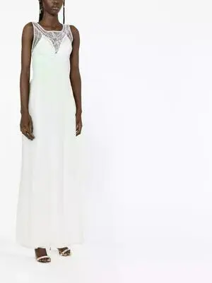 Alberta Ferretti Embroidered Silk Maxi Dress