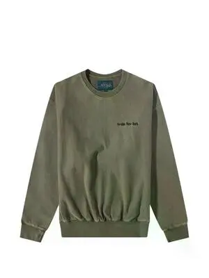AWAKE NY Pigment-dyed Logo-embroidered Crewneck Sweatshirt - Green