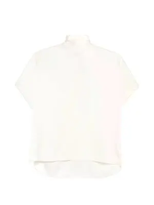 Brunello Cucinelli High Neck Silk Blouse - Neutrals
