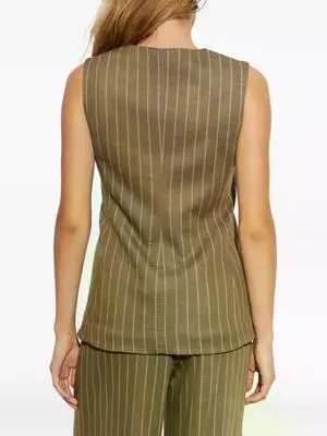 Max Mara Riccio Pinstriped Waistcoat - Green