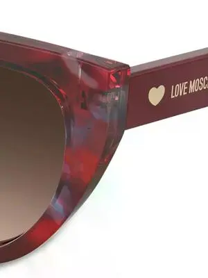 Moschino Tortoiseshell-effect Cat-eye Sunglasses - Red