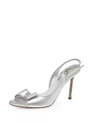 LORIBLU Crystal-embellished Stiletto Sandals - Silver