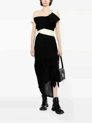 Yohji Yamamoto Color-block Asymmetric Dress