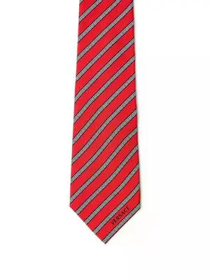 Versace Printed Silk Twill Tie - Red