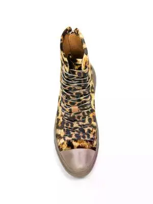 R13 Leopard-print Platform High Top Sneakers