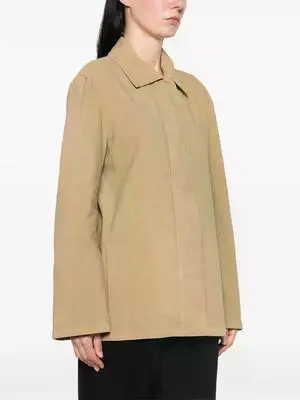 THE ROW Baeza Collared Cotton Jacket - Neutrals