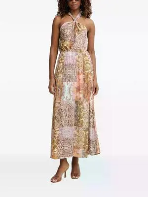 Liu Jo Paisley-print Halterneck Midi Dress - Neutrals