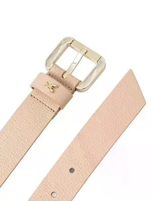 Patrizia Pepe Pebbled Calf Leather Belt With Gold-tone Fly Plaque