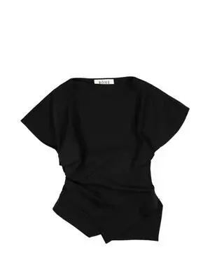 RÓHE Draped Asymmetric T-shirt - Black