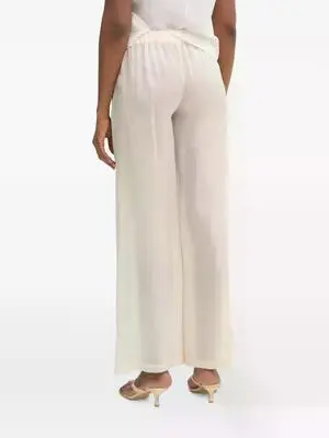 Patrizia Pepe Logo Plaque Wide-leg Trousers - Neutrals