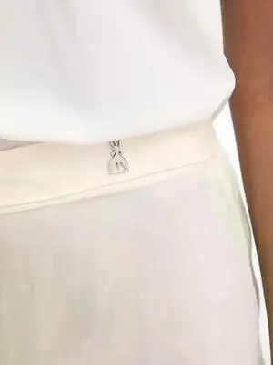 Patrizia Pepe Logo Plaque Wide-leg Trousers - Neutrals