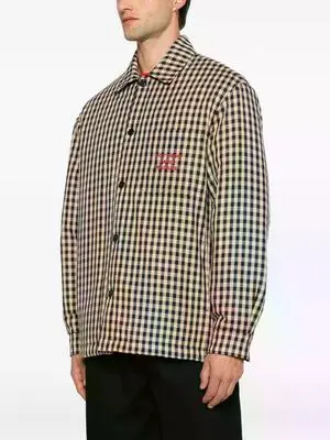 Drole De Monsieur Check Slogan-print Overshirt