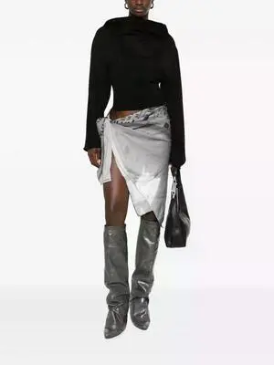 Rick Owens Draped Neck Ribbed Top