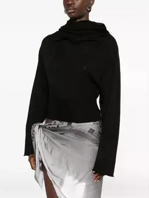 Rick Owens Draped Neck Ribbed Top