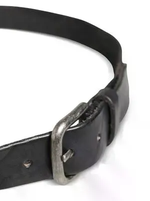 DANIELE ALESSANDRINI Leather Belt With Silver-tone Hardware