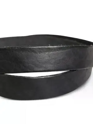DANIELE ALESSANDRINI Leather Belt With Silver-tone Hardware