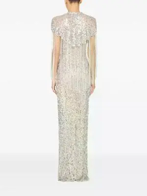 Jenny Packham Astralis Cape With Fringe Embellishment - Silver