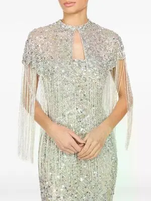 Jenny Packham Astralis Cape With Fringe Embellishment - Silver