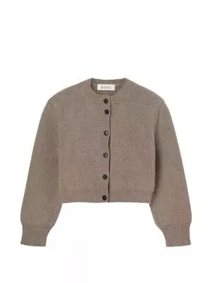 RÓHE Cropped Ribbed-knit Cardigan - Neutrals