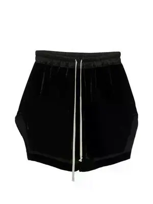 Rick Owens Velvet Drawstring Shorts - Black