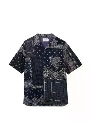 MOMOTARO Paisley -print Patchwork Shirt - Blue