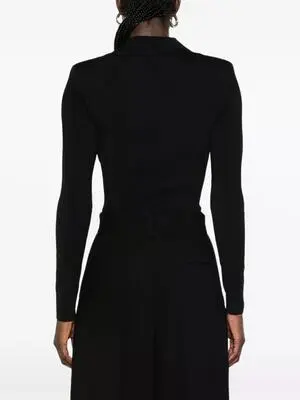 Elisabetta Franchi Ribbed Bodysuit With Gold-tone Chain Detail - Black