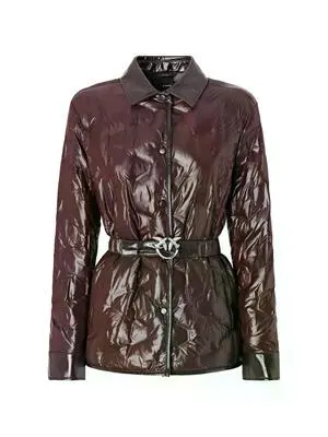 Pinko Quilted Belted Jacket - Brown