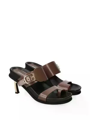 Premiata Nappa Leather Sandals With Sculptural Metal Heel - Brown