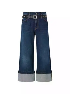 Pinko Belted Turn-up Jeans - Blue