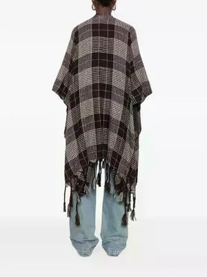 Brunello Cucinelli Check Tassel-trimmed Poncho