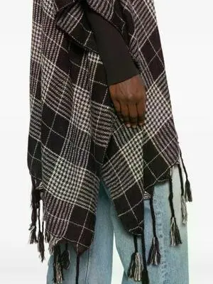 Brunello Cucinelli Check Tassel-trimmed Poncho