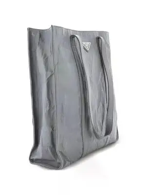 Prada Nappa Antique Small Tote Bag - Grey
