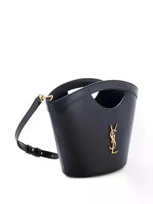 Saint Laurent Celia Leather Mini Bucket Bag - Black