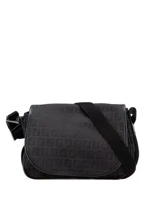 Fendi Zucchino Canvas Crossbody Bag - Black