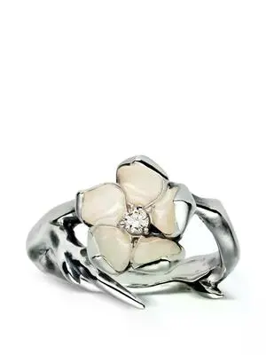 SHAUN LEANE Cherry Blossom Diamond Ring - Silver