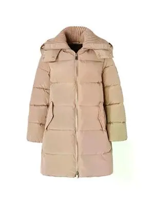 Pinko Quilted Hooded Puffer Coat - Neutrals