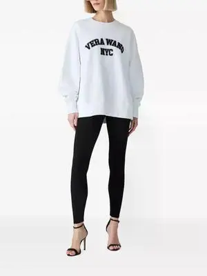 Vera Wang Oversized Cotton Crewneck Sweatshirt - White