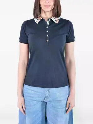 Barbour Tartan Collar Piqué Polo Shirt
