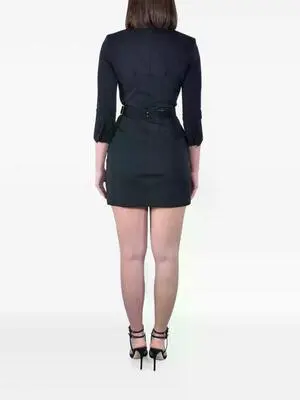 Elisabetta Franchi Double-breasted Belted Mini Dress - Black
