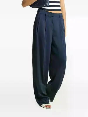 Michael Kors Satin Wide-leg Trousers - Blue