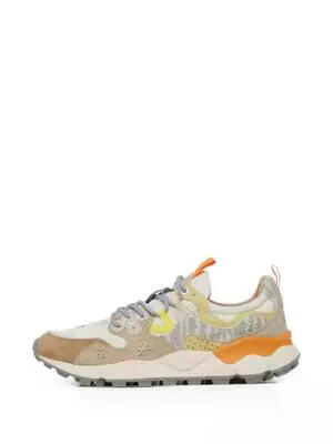 FLOWER MOUNTAIN Yamano 3 Calf Suede-panel Sneakers - Neutrals