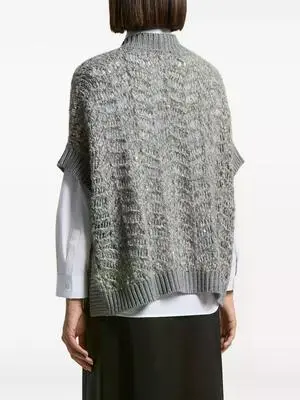 Peserico Open-knit Cardigan With Sequin Embellishments