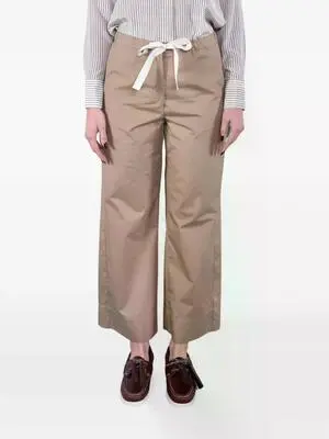 Max Mara S Max Mara Drawstring Straight-Leg Trousers Neutrals