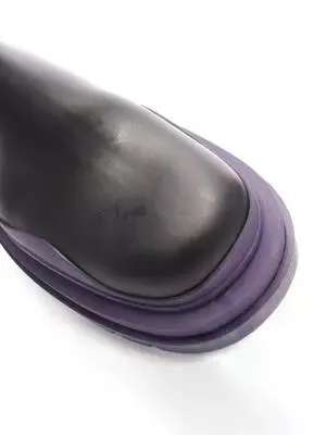 Bottega Veneta Leather Chelsea Boots With Purple Sole