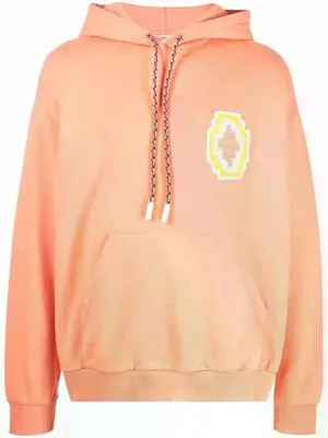 COUNTY OF MILAN Macramé Cross Logo Patch Hoodie - Orange