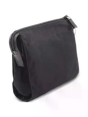 Prada Re-nylon Saffiano Leather Clutch Bag - Black
