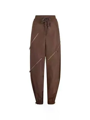 Monse Double-waistband Trousers With Zipped Detailing - Brown
