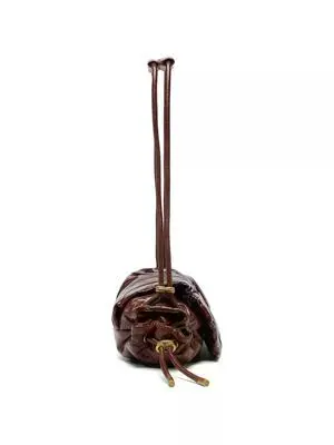DIESEL® Scrunch-detailed Leather Shoulder Bag - Brown