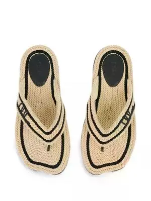 Chloé Rope-detail Logo-embroidered Sandals - Neutrals
