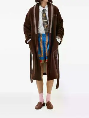 Versace Printed Silk Twill Shorts - Blue